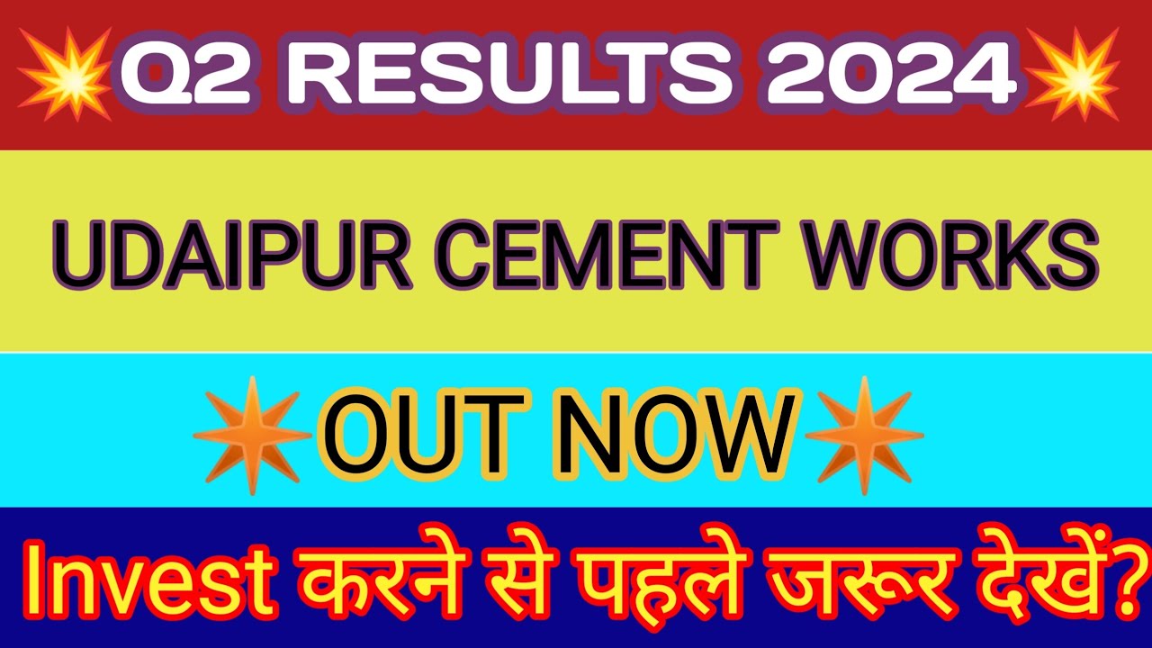 Udaipur Cement Q2 Results 2023 🔴 Udaipur Cement Results Today 🔴 Udaipur ...