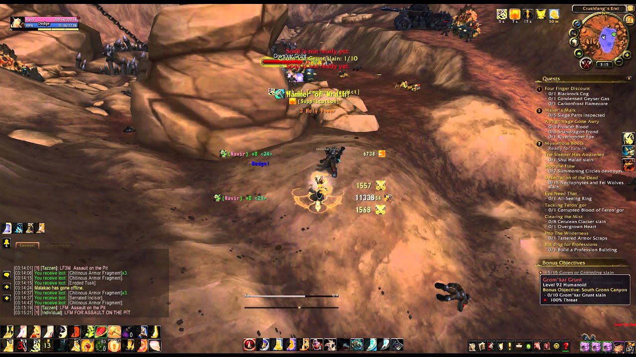 WoD Bonus Objective South Gronn Canyon in Gorgrond - YouTube