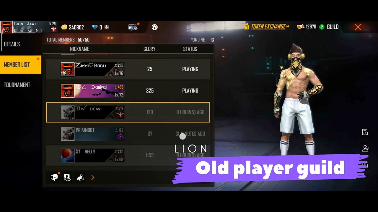 lion guild ff one of the most famous guild in free fire only old ...