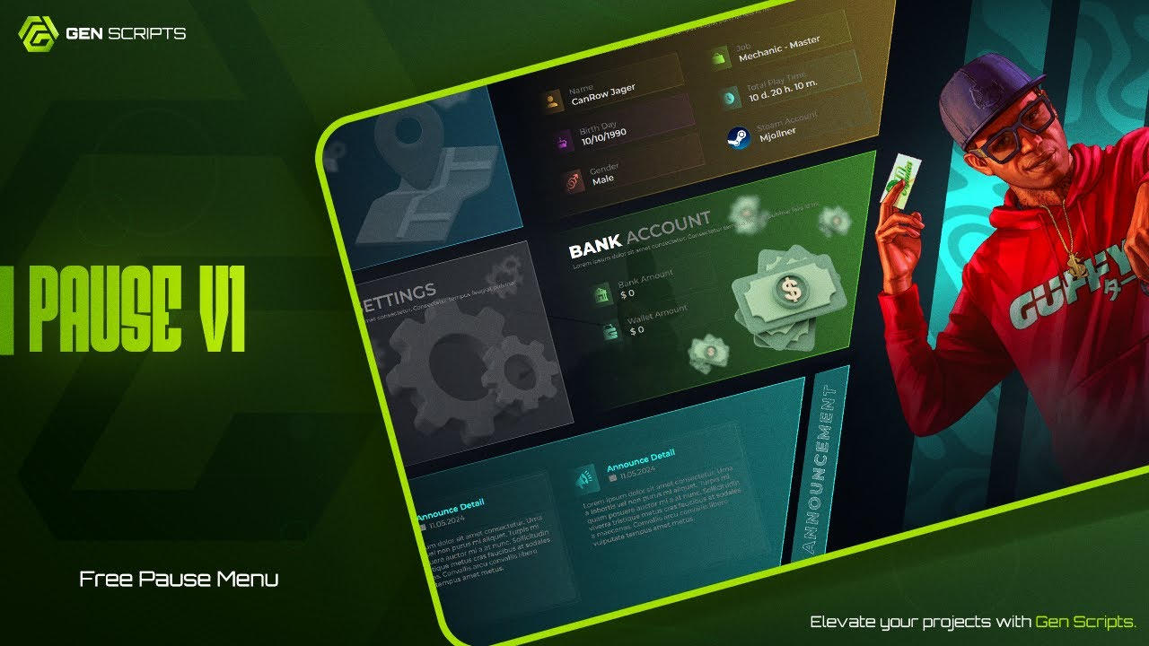 Free Fivem Pause Menu Genpausev1 Qb Esx Youtube