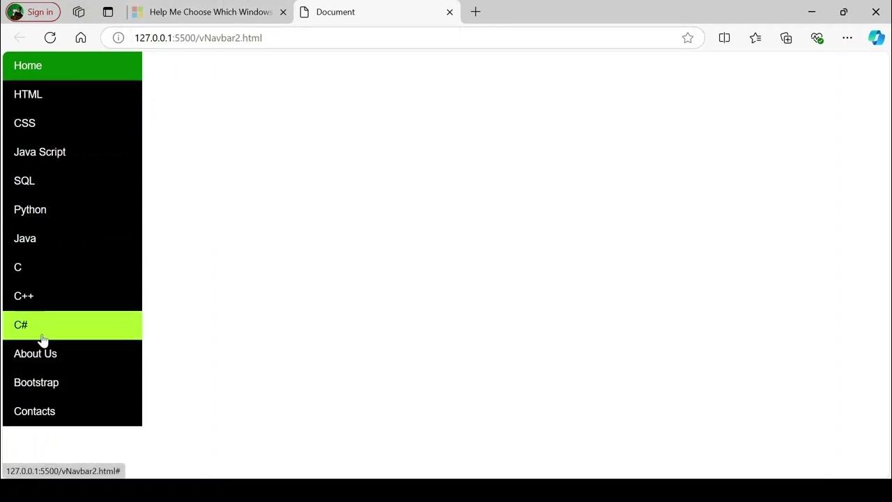 Vertical Nav bar with Dropdowns in the CSS - YouTube