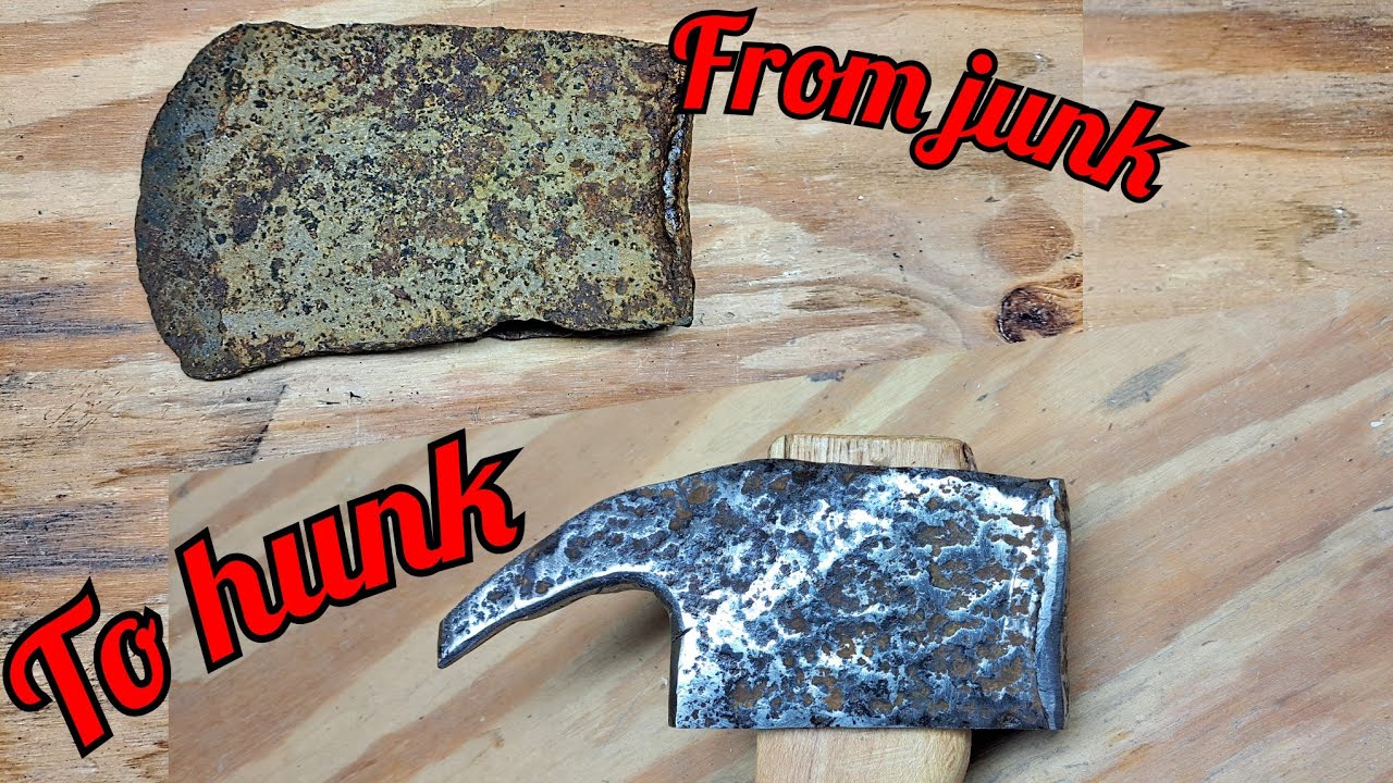 Making a Hookaroon / Pickaroon from a Rusty Axe Head - YouTube