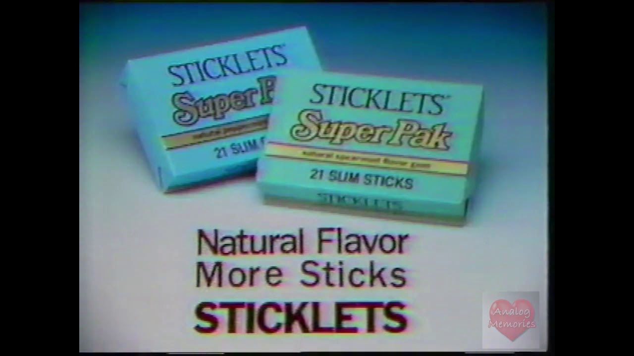 Sticklets Super Pak Gum | Television Commercial | 1988 - YouTube