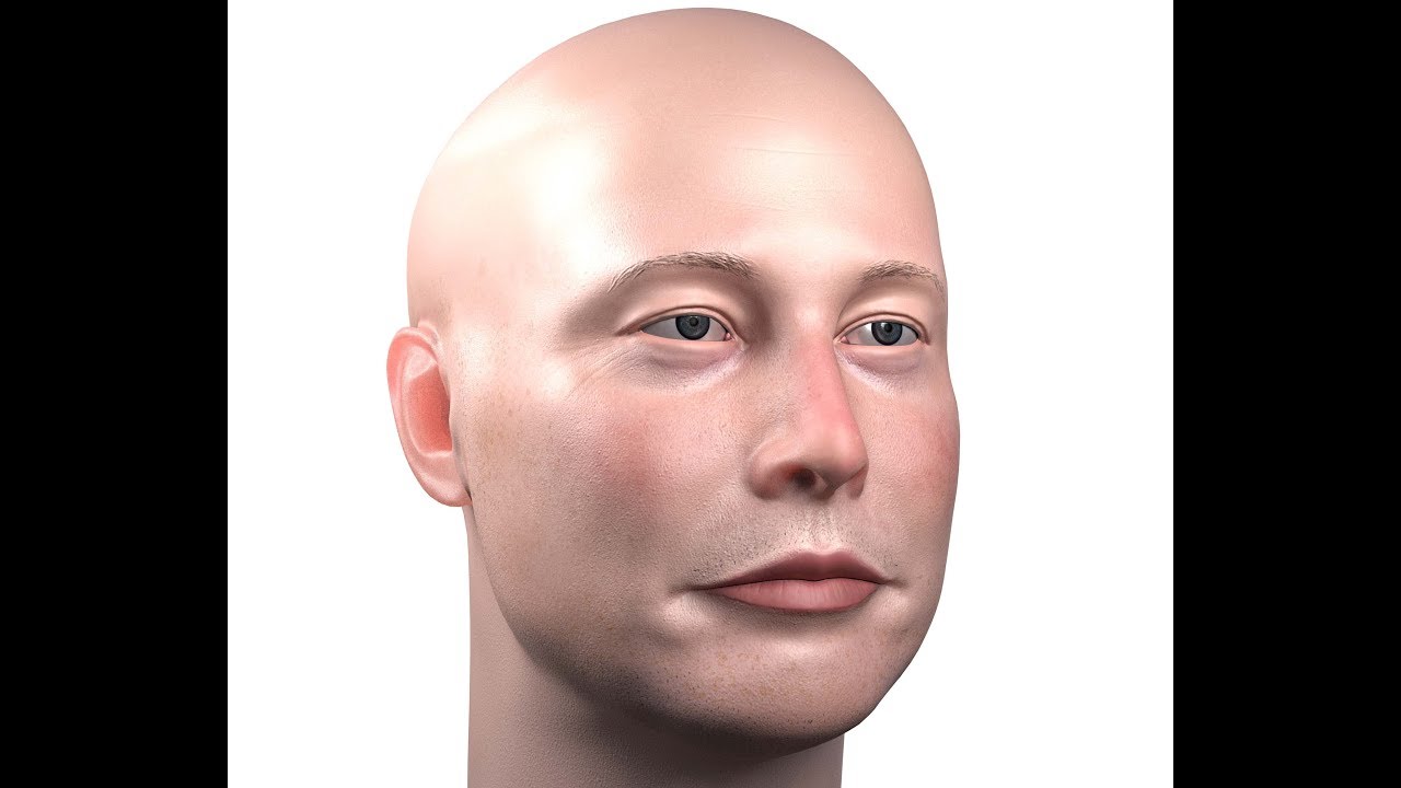 Elon Musk 3D head CGI portrait truntable - YouTube