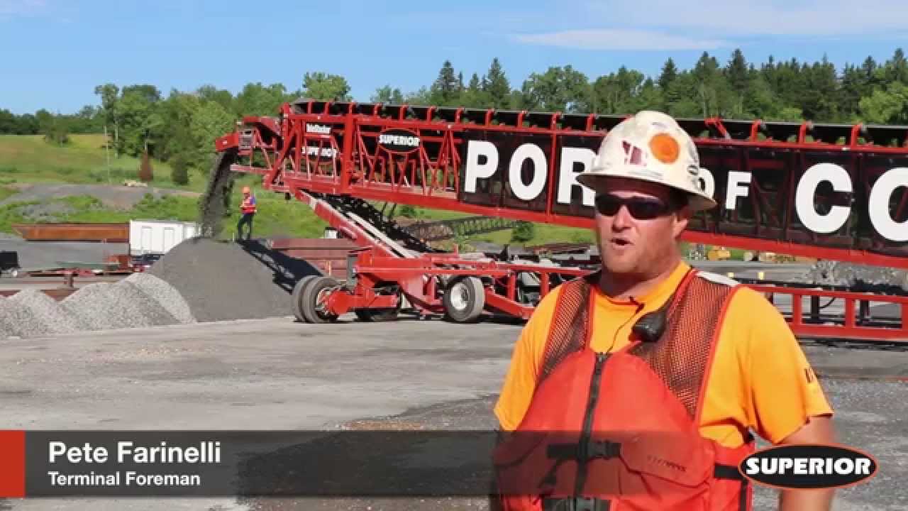 Carver Companies Loads Barges with Superior TeleStacker® Conveyor - YouTube