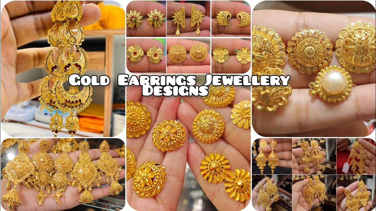Gold Earrings Designs 2024 l Trending Gold Earings Jwellery l Latest ...