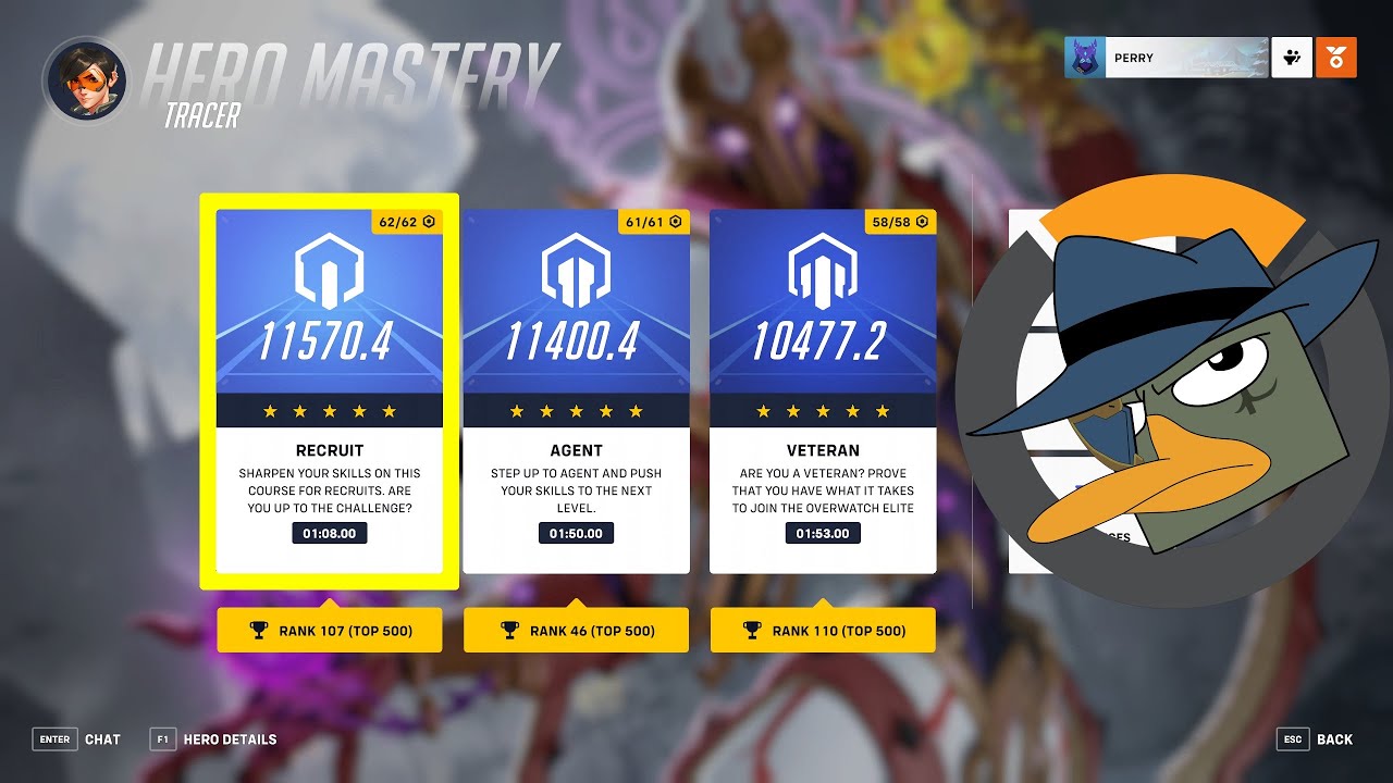 Tracer Hero Mastery Top 500, Recruit course 1, 5 stars - Overwatch 2 ...