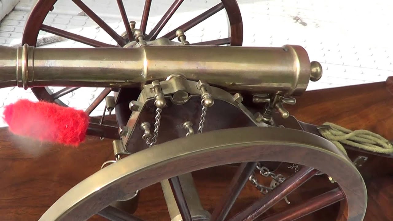 Handmade Miniature Brass Cannon 6-pounder civil war gun - YouTube