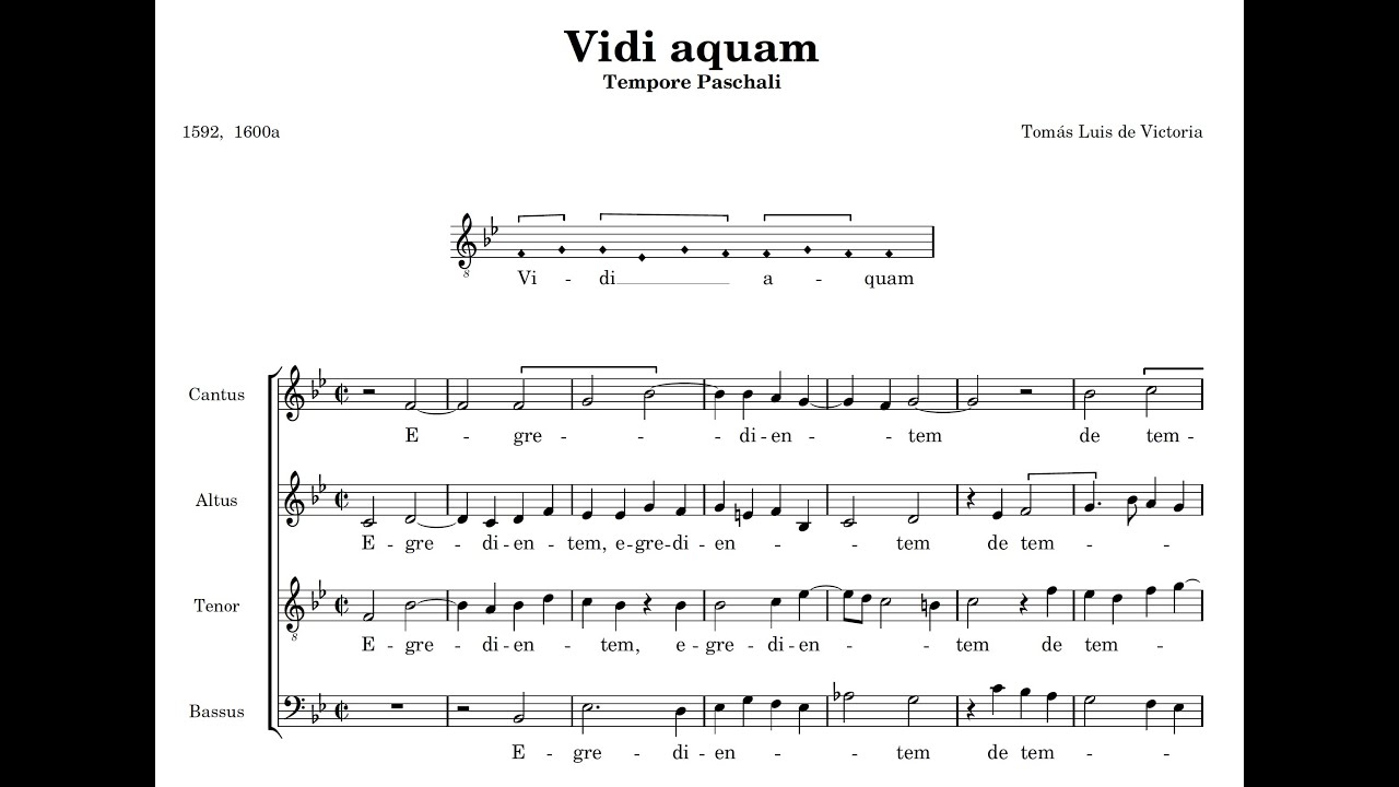 Victoria, Vidi aquam (score) - YouTube