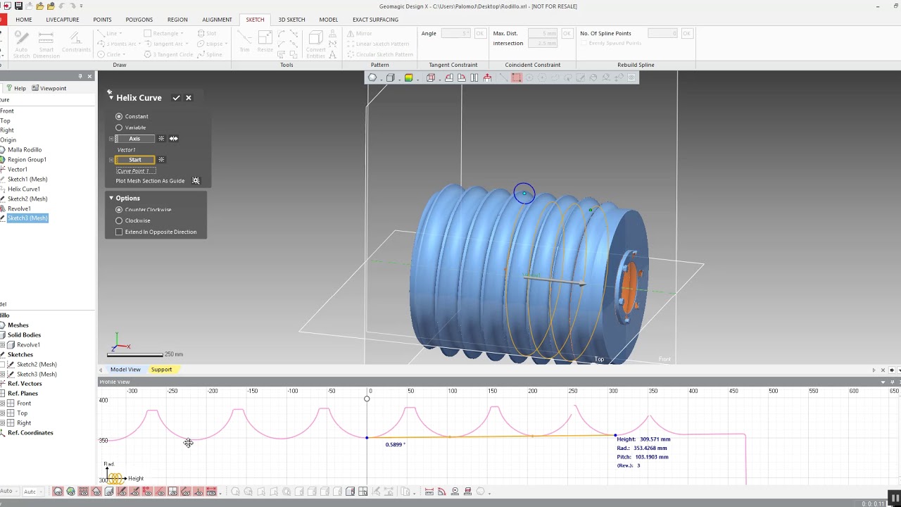 Geomagic Design X - Comando Curva de Helice (Helix Curve) - YouTube