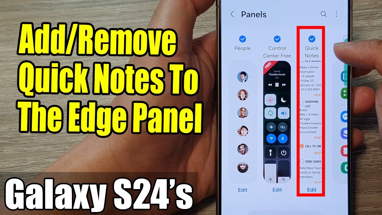 Galaxy S24/S24+/Ultra: How to Add/Remove Quick Notes To The Edge Panel ...