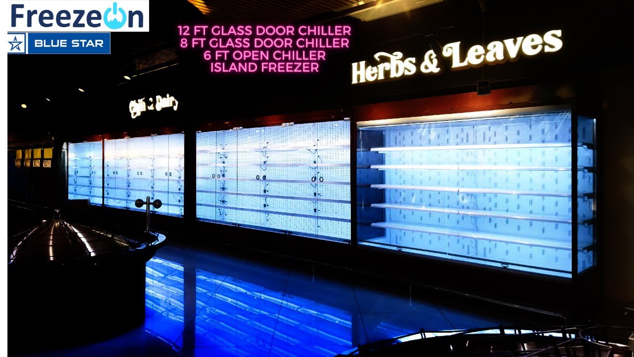BLUE STAR - 12 FT GLASS DOOR CHILLER, 6 FT OPEN CHILLER, ISLAND FREEZER ...