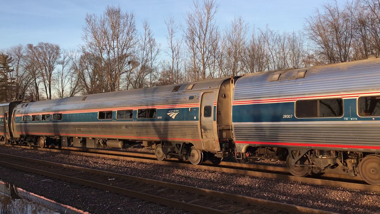 Amtrak GE P40DC 816 leads The Cardinal at Dolton, IL - YouTube
