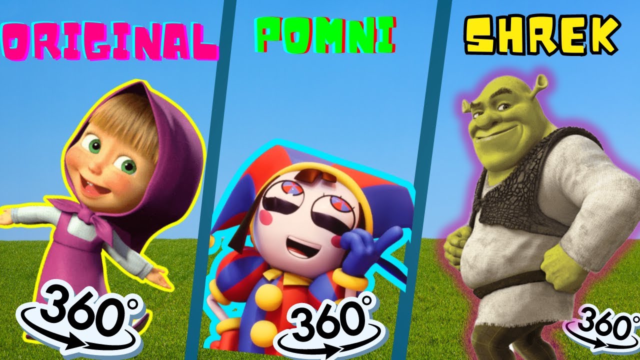 🛑 360 VR MASHA SONG ORIGINAL VS DIGITAL CIRCUS VERSION VS 👽SHREK ...