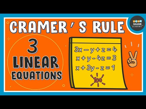 Cramer's Rule to Solve a System of 3 Linear Equations | Part 02 - YouTube