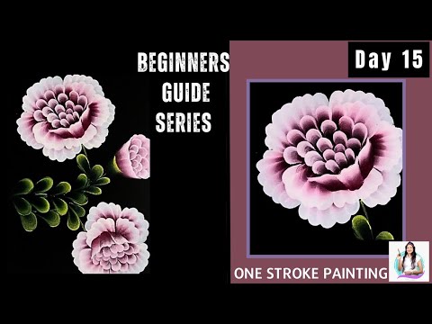One Stroke Painting tutorial for Beginners | Simple flower acrylic painting ideas Day 15 - YouTube