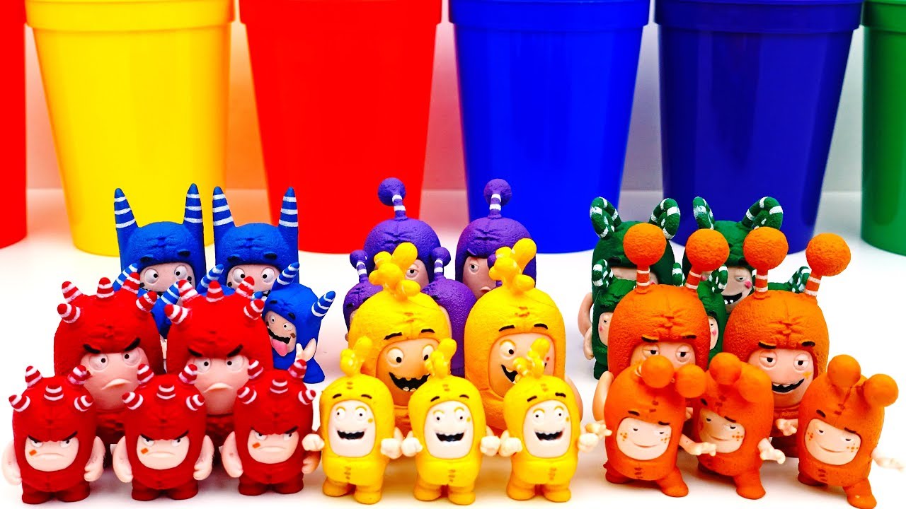 Learn Colors with Oddbods Toys and Hands Painting - YouTube