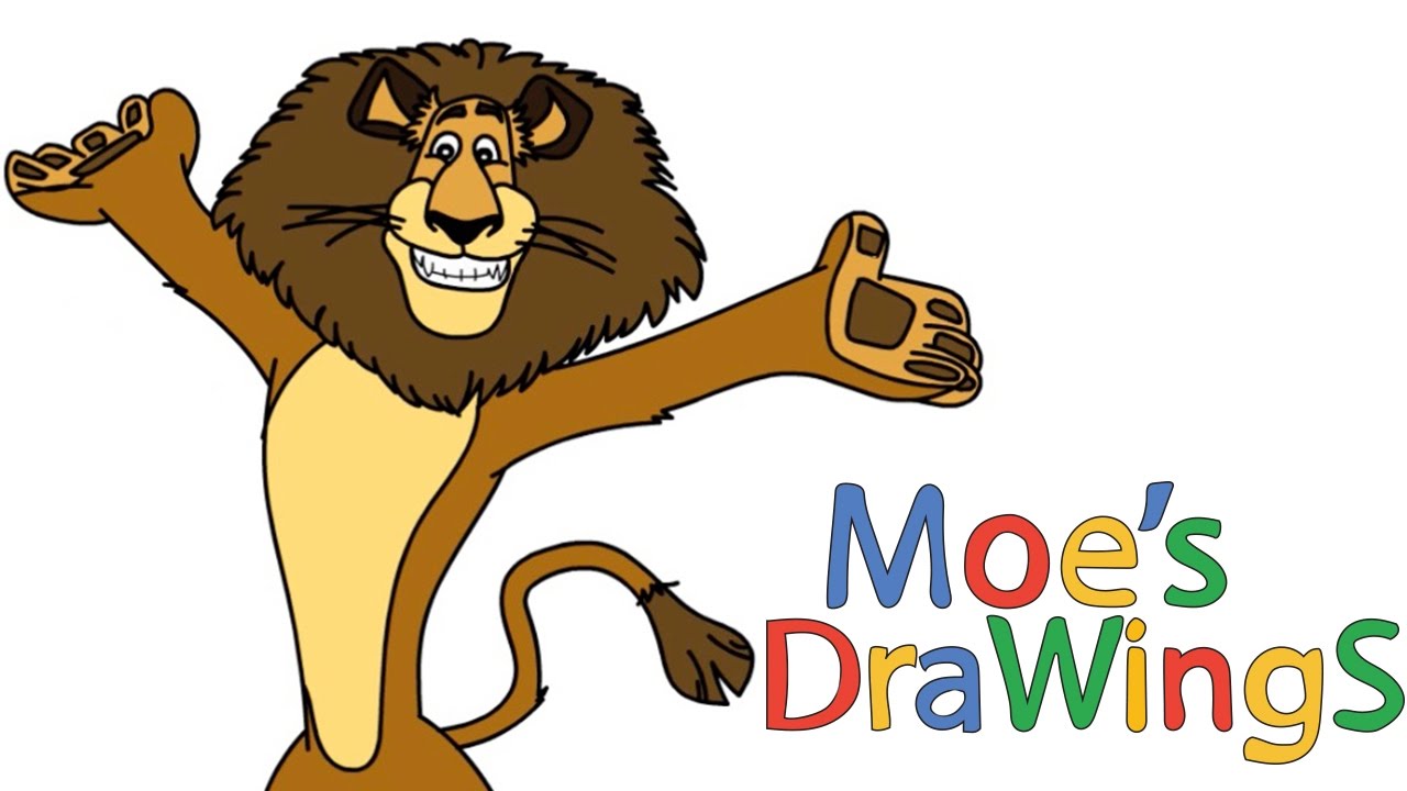 Madagascar Alex Dreamworks Animation How to draw and coloring fun new ...