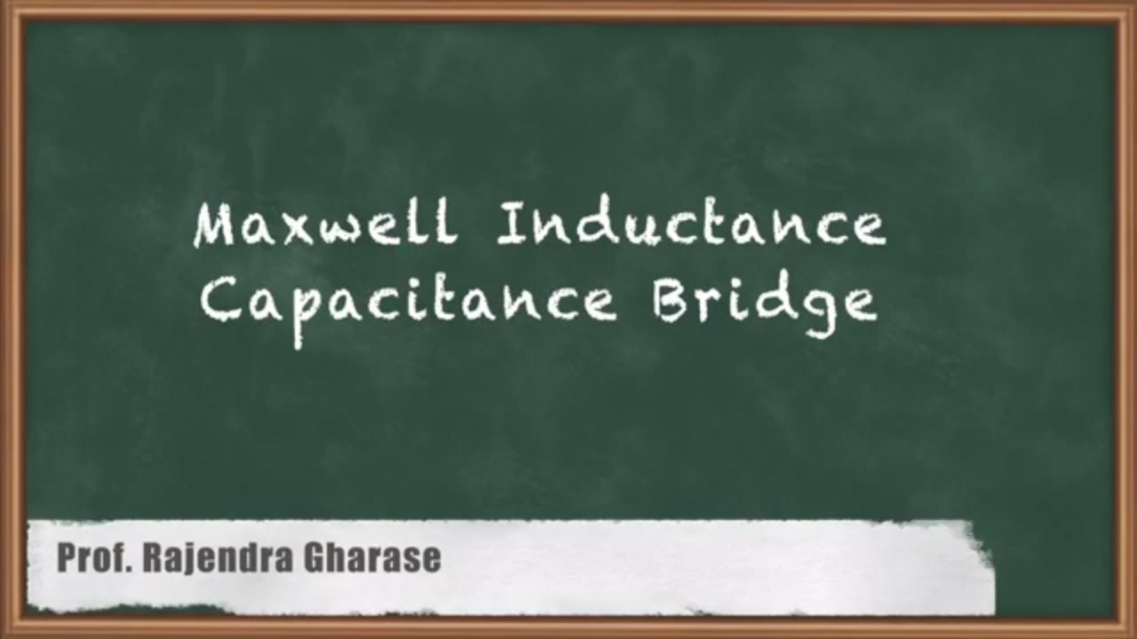 Maxwell Inductance Capacitance Bridge | GATE Electrical & Electronics ...