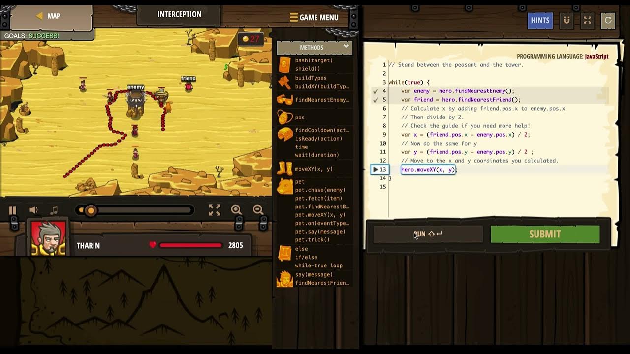 CodeCombat - Interception - JavaScript - YouTube