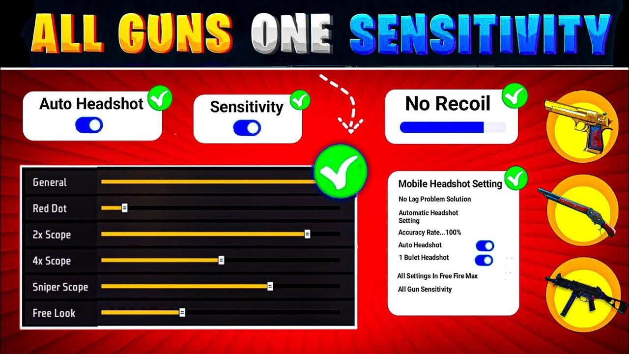 All Gun Headshot Sensitivity Setting After New OB47 Update | Free Fire ...