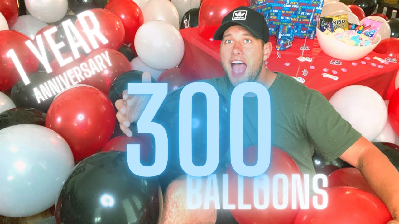300 BALLOONS!!! (1 year anniversary) - YouTube