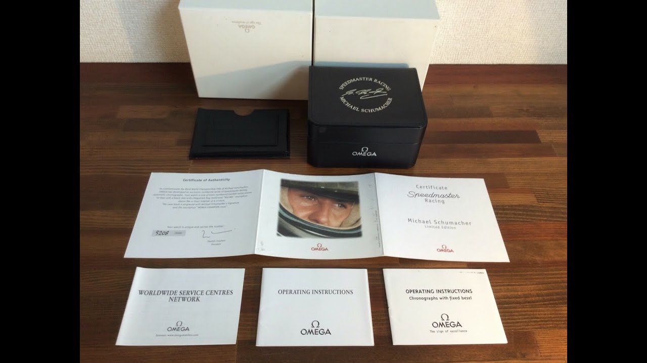 Omega Speedmaster Racing Schumacher Limited Edition Watch Box Set - YouTube