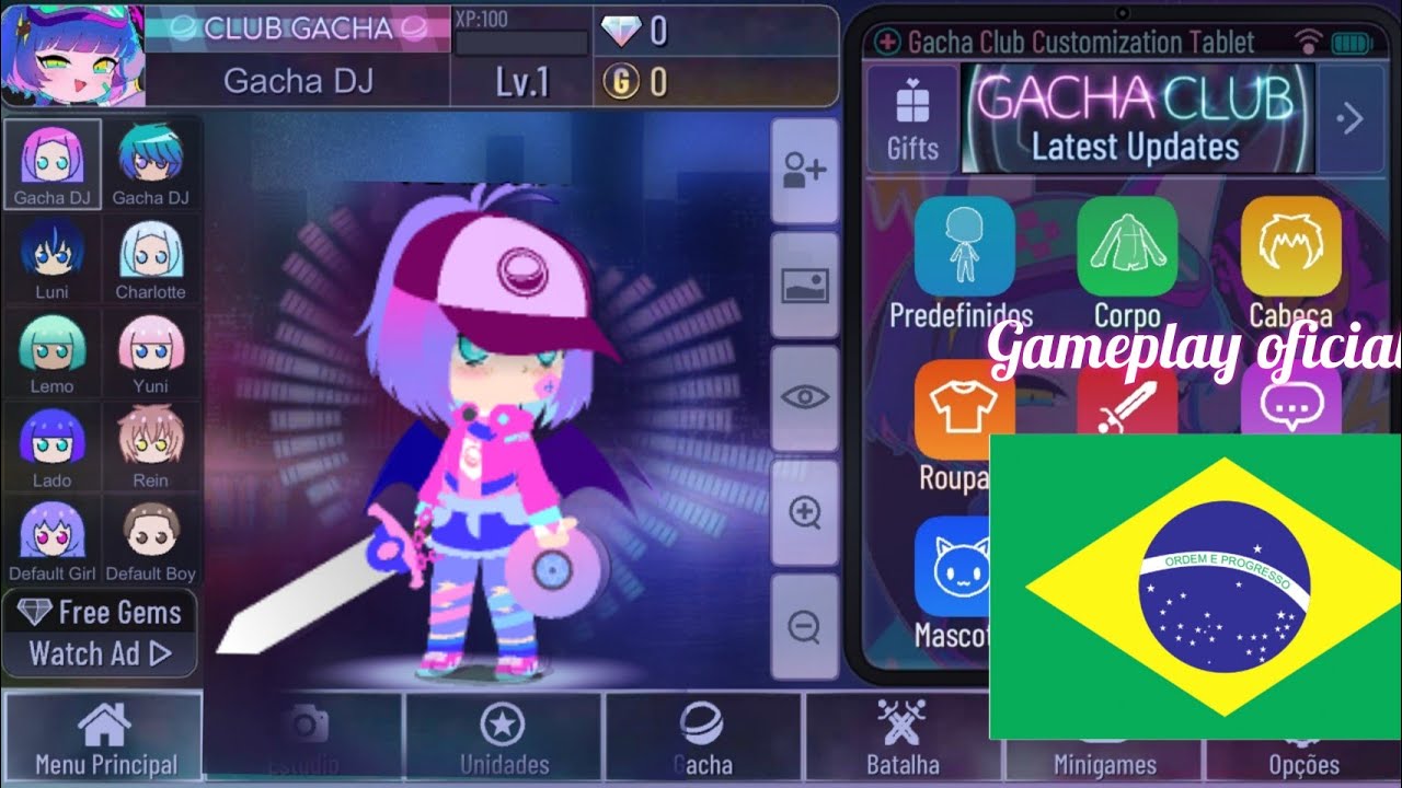 Gacha Club gameplay oficial+Brasil 🇧🇷 - YouTube