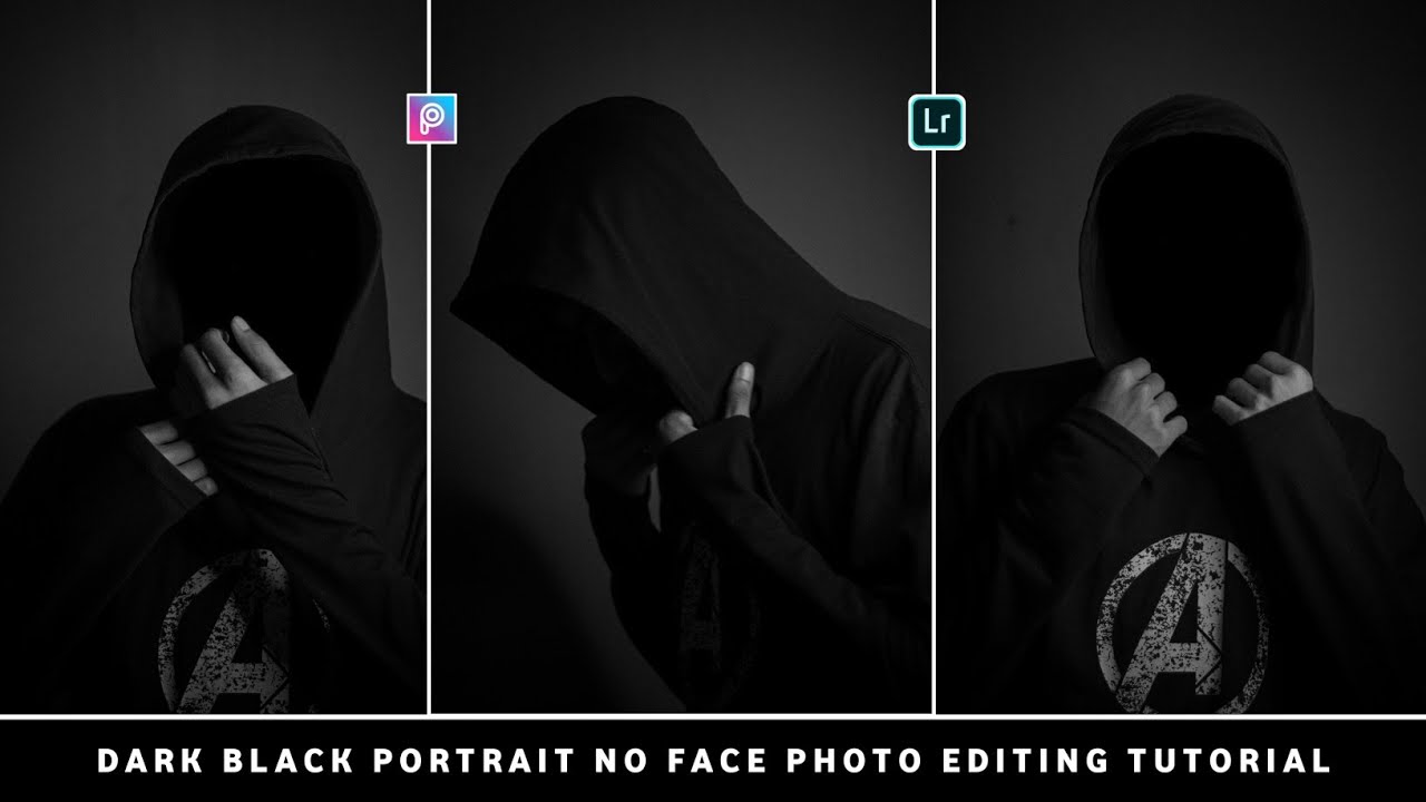 Dark Black Portrait No Face Photo Editing Tutorial in Picsart | Black ...