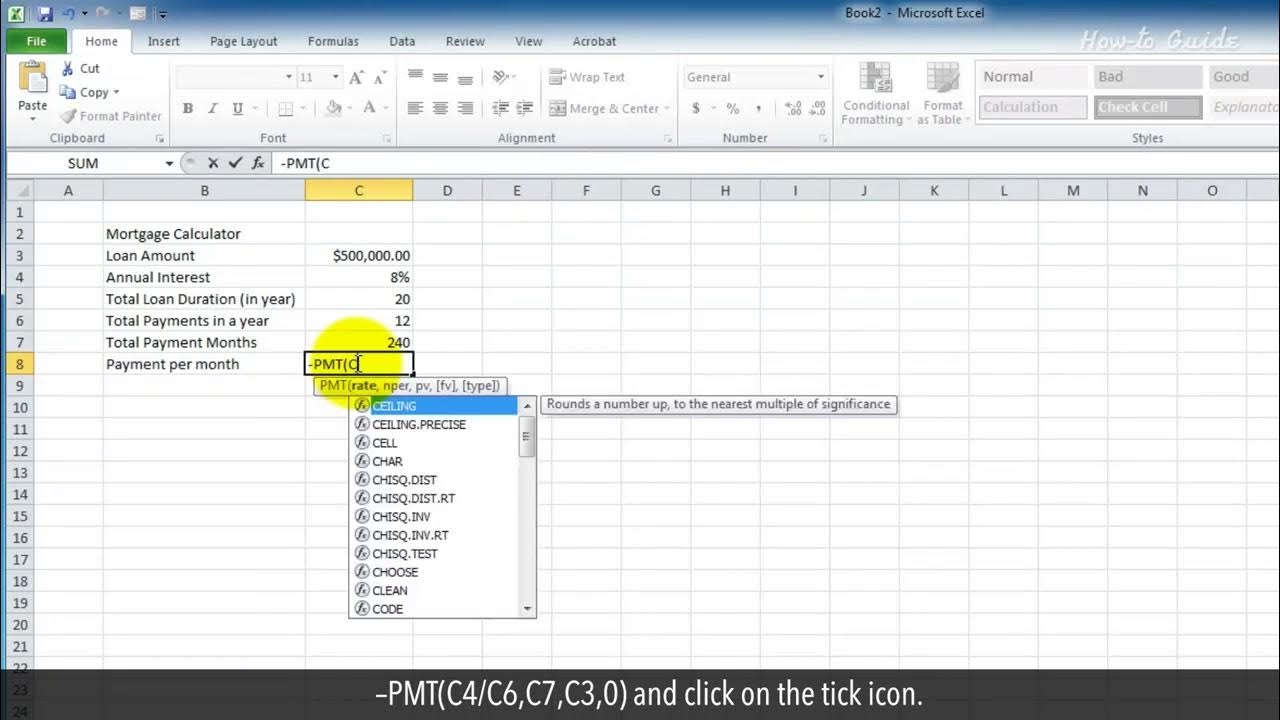 How to Create a Mortgage Calculator With Microsoft Excel :Tutorial ...