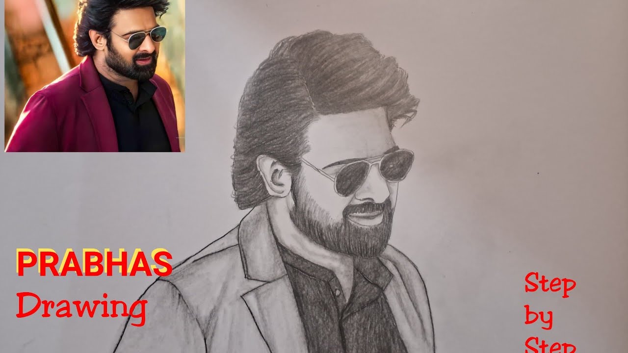 PRABHAS EASY PENCIL DRAWING Step by step/ How to draw Prabhas/ Rajashb ...