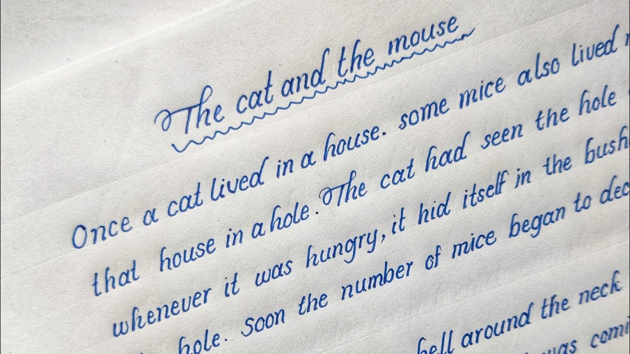 The cat and the mouse moral story writing in english ||practice ...