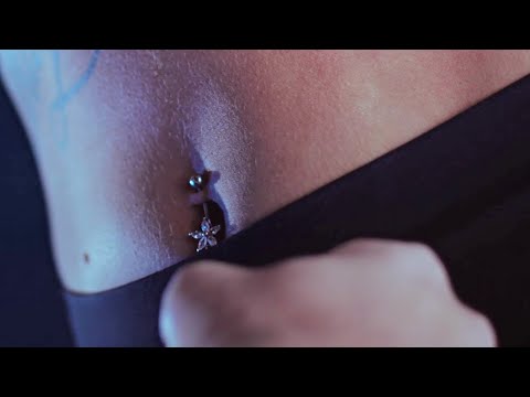 Punching Abs (Pierced Belly Button) in Slow motion | Navel Play