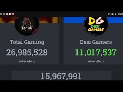 total gaming vs desi gamers live subscribers count - YouTube