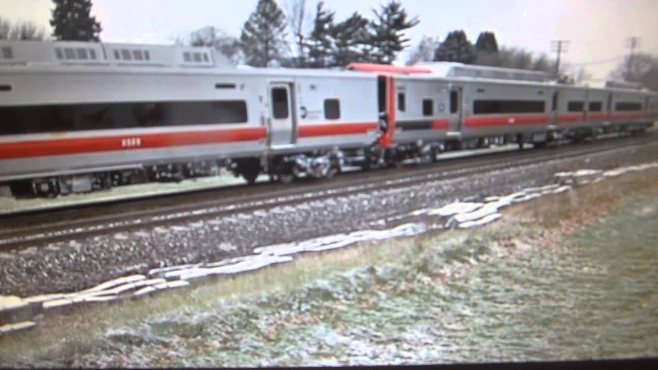 Railstream Rochelle Webcam EB UP with electric passenger cars - YouTube