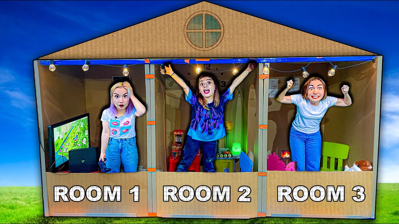 WE’VE BUILD A CARDBOARD HOUSE CHALLENGE! LIVING LIKE MILLIONAIRES - YouTube