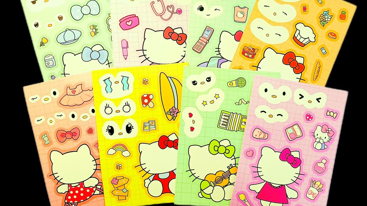 🎀Sticker asmr🎀 Decorate with Sticker book Hello Kitty#stickerbook #asmr ...