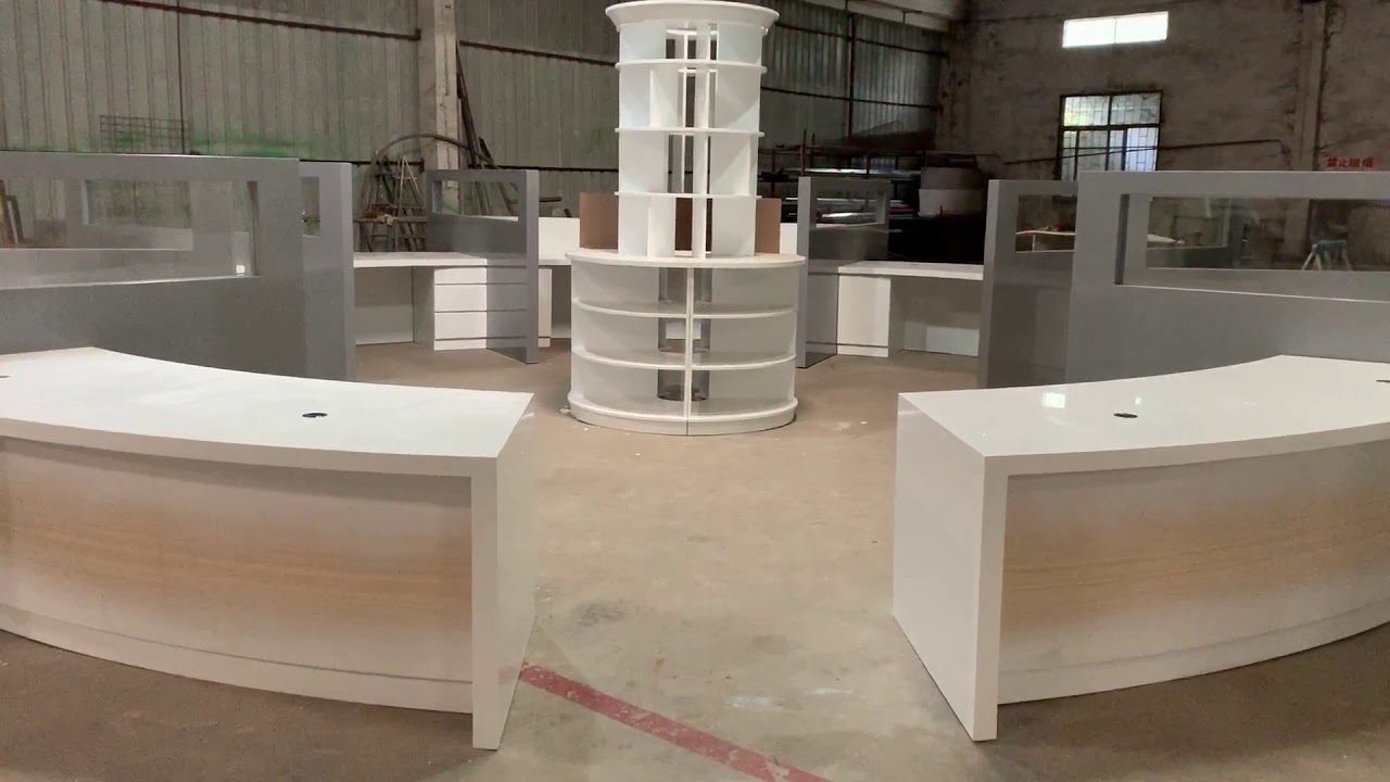 how to producing large salon front office lobby reception desk with ...