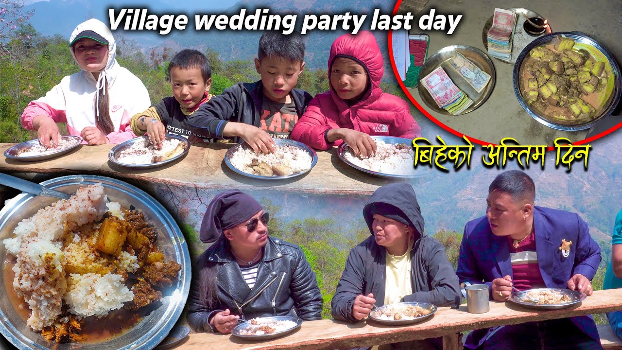 Village Wedding Party Last day in the village | Eating Pork recipe ...