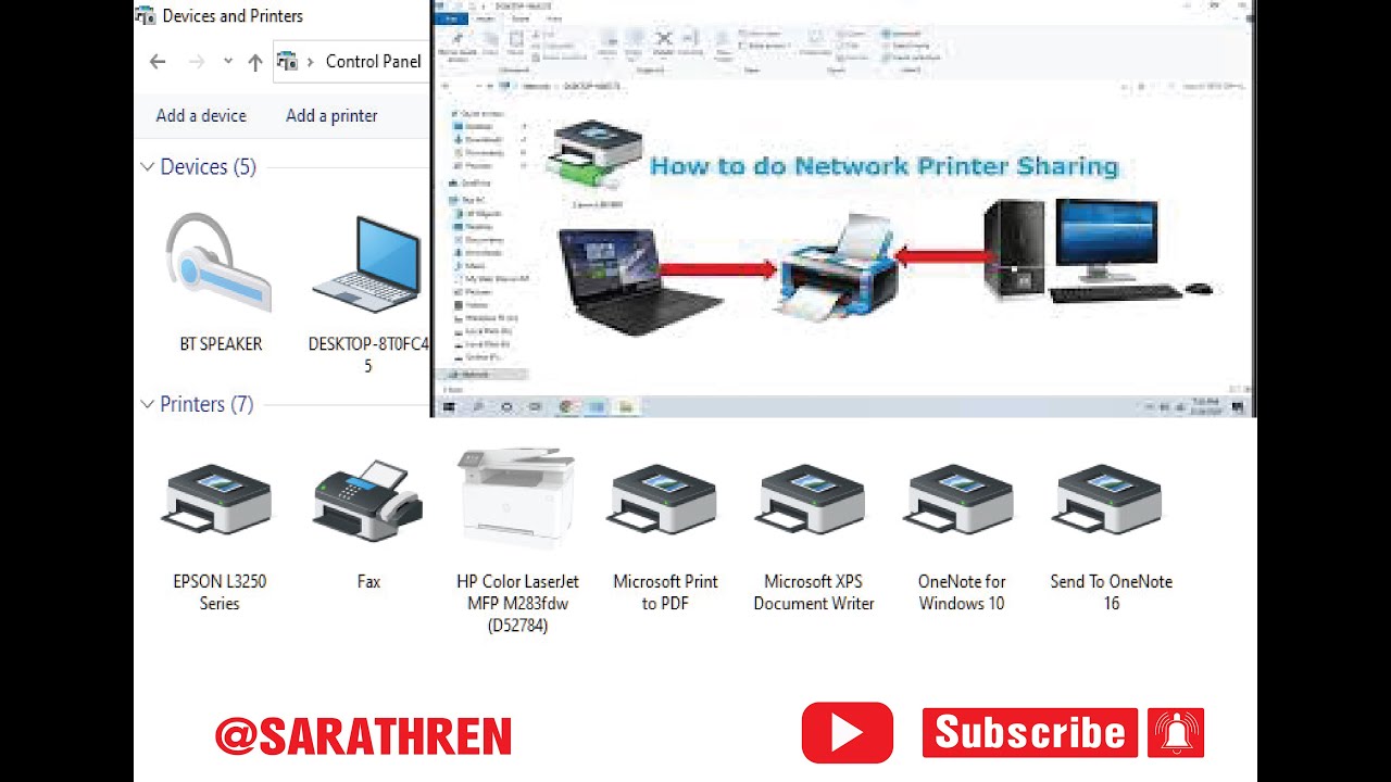 How to share Printer របៀបសៀរម៉ាស៊ីនព្រីន - YouTube