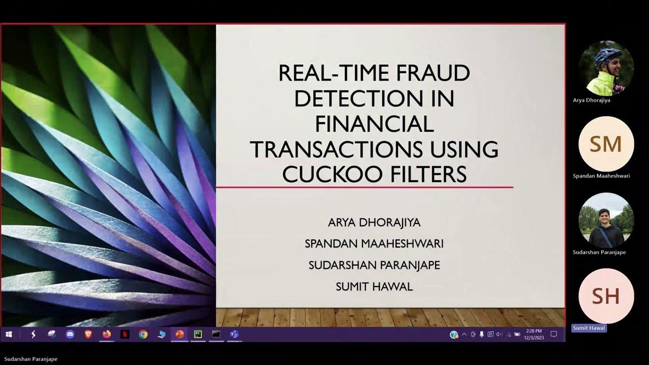 CS5800 Presentation on Topic : Fraud Detection using Cuckoo Filter - YouTube