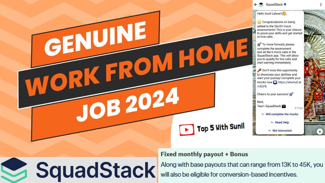 New Work From Home Job 2024 / Squadstack Appliction Complete Process 2024 / Earn Fixed 14000 ...