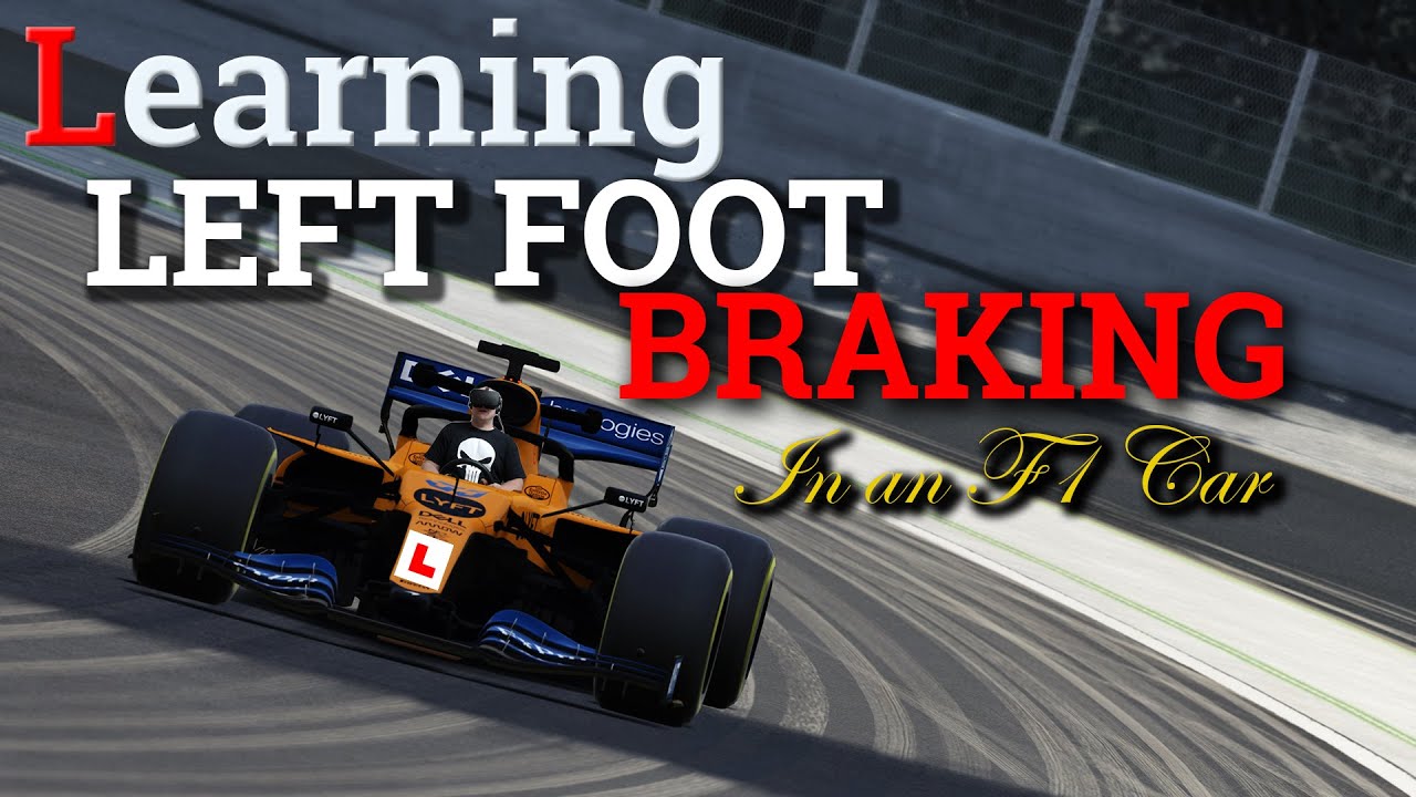 Learning left foot braking in an F1 car - YouTube