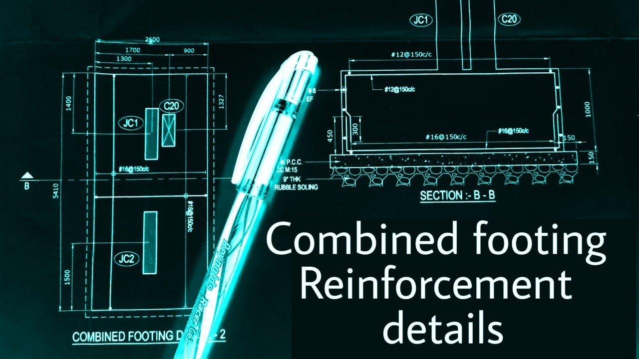Combined footing Reinforcement details | How to read structural drawing ...