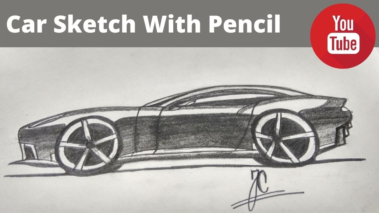 How to draw a Simple car - YouTube
