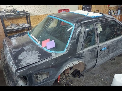 Stripping the WideFox Foxbody Mustang For A Vinyl Wrap - YouTube