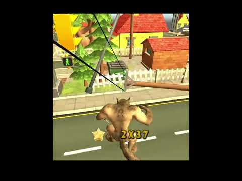 Giant werewolf attack on town - Monster destroyer homestay car truck - Games monster Giant wolf