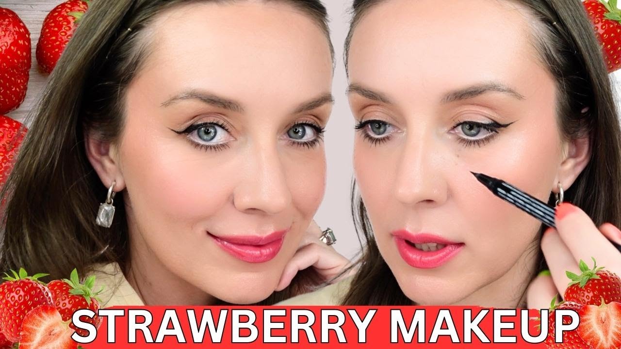 STRAWBERRY MAKEUP TUTORIAL #strawberrymakeup #viralmakeuptrend - YouTube