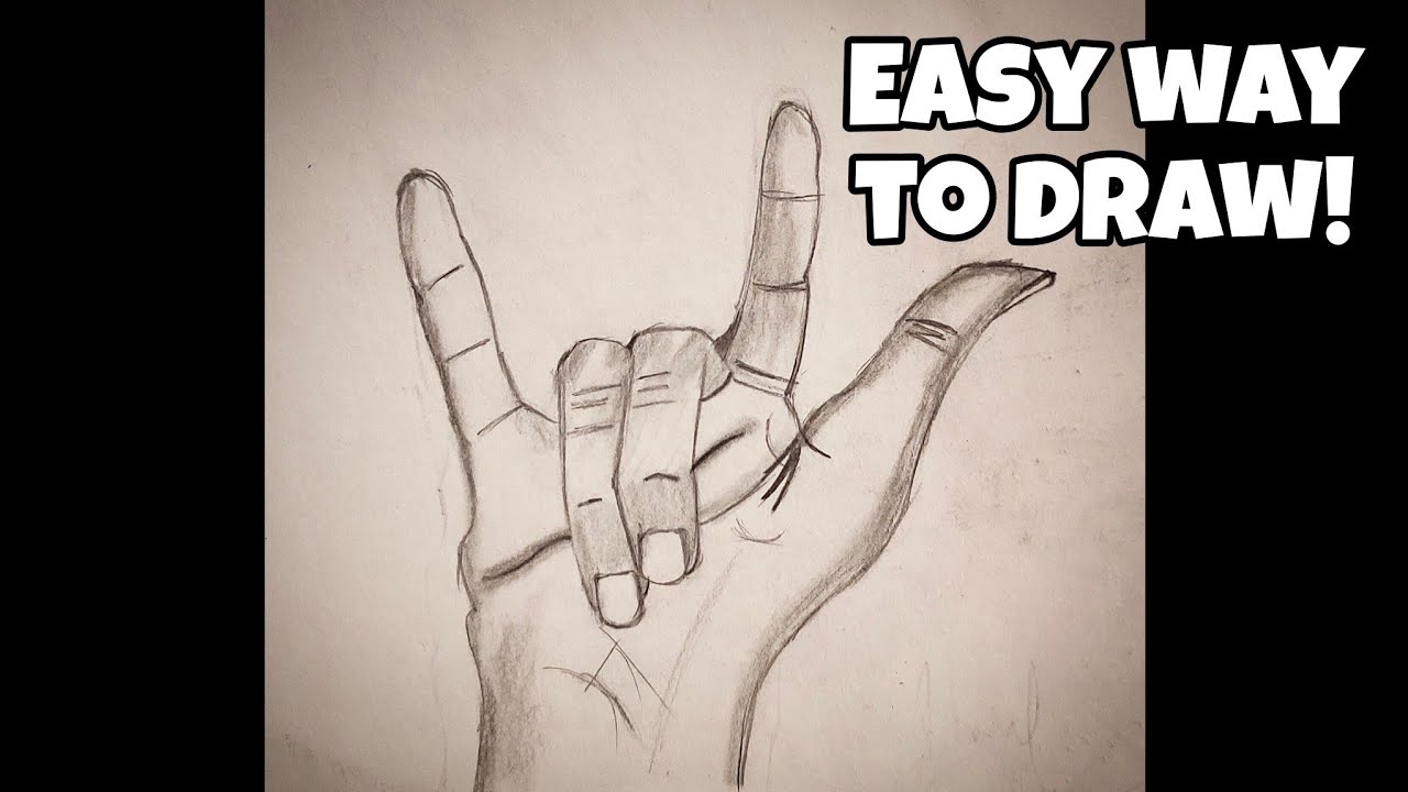 How to draw a Yo! 🤟 Hand symbol ? || For Begginers | Easy drawing for ...