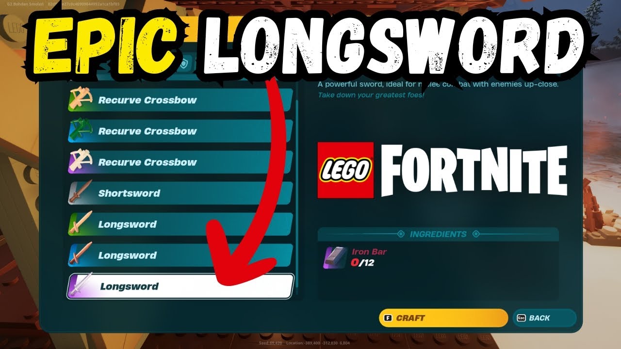 How to Unlock EPIC Sword in LEGO Fortnite #fortnitelego - YouTube